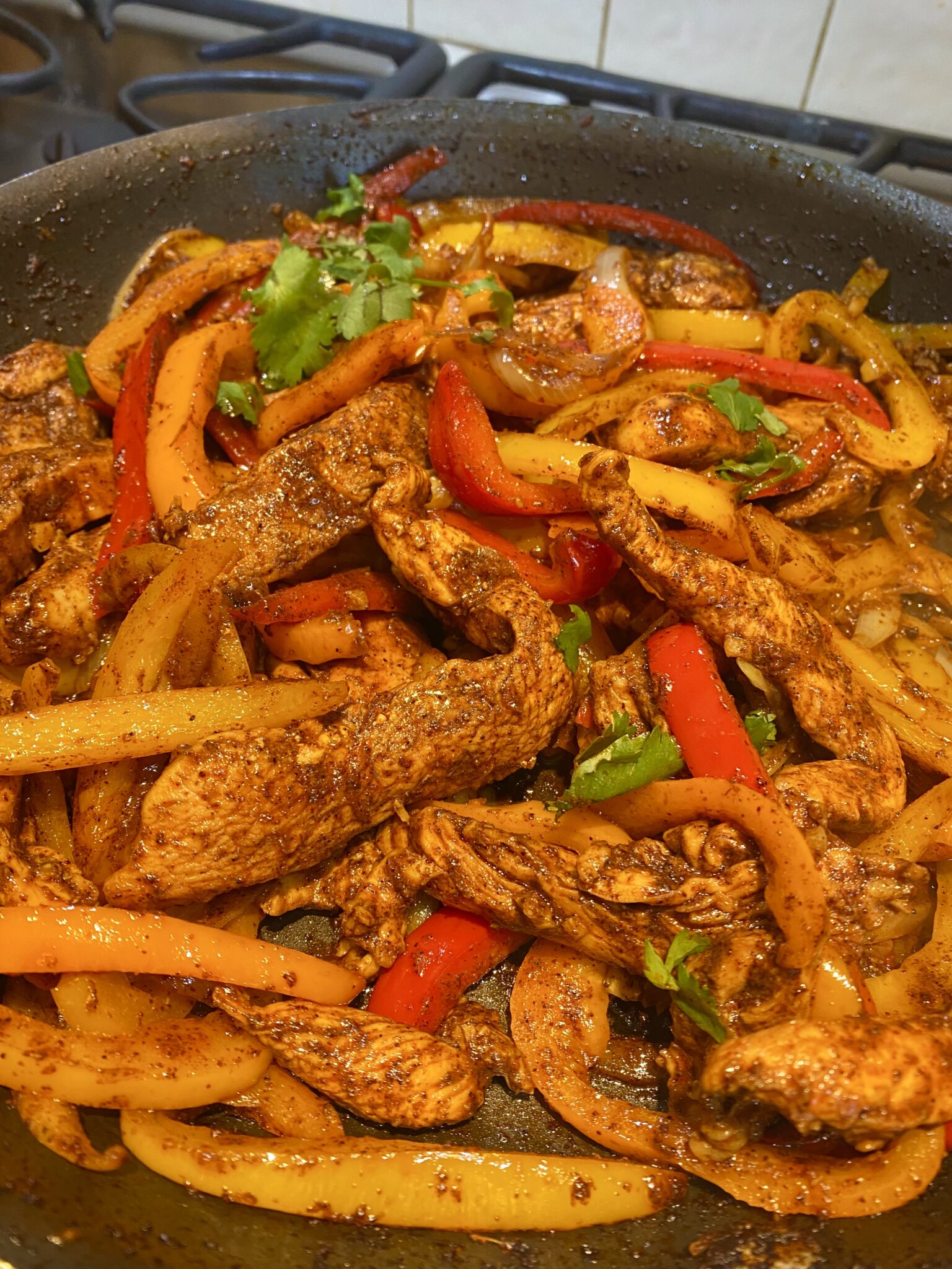 Skillet Chicken Fajitas - Harriett's Cooking